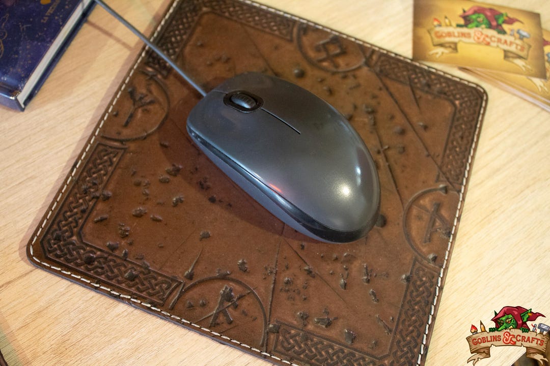 Viking Themed Mouse Pad. Runes Mouse Pad. Leather Mouse Mat. Norse ...