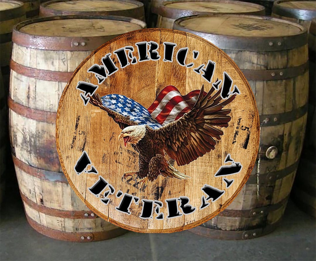 Whiskey Barrel Sign, Patriotic Home Decor | Patriot Wall Hanging, Proud ...