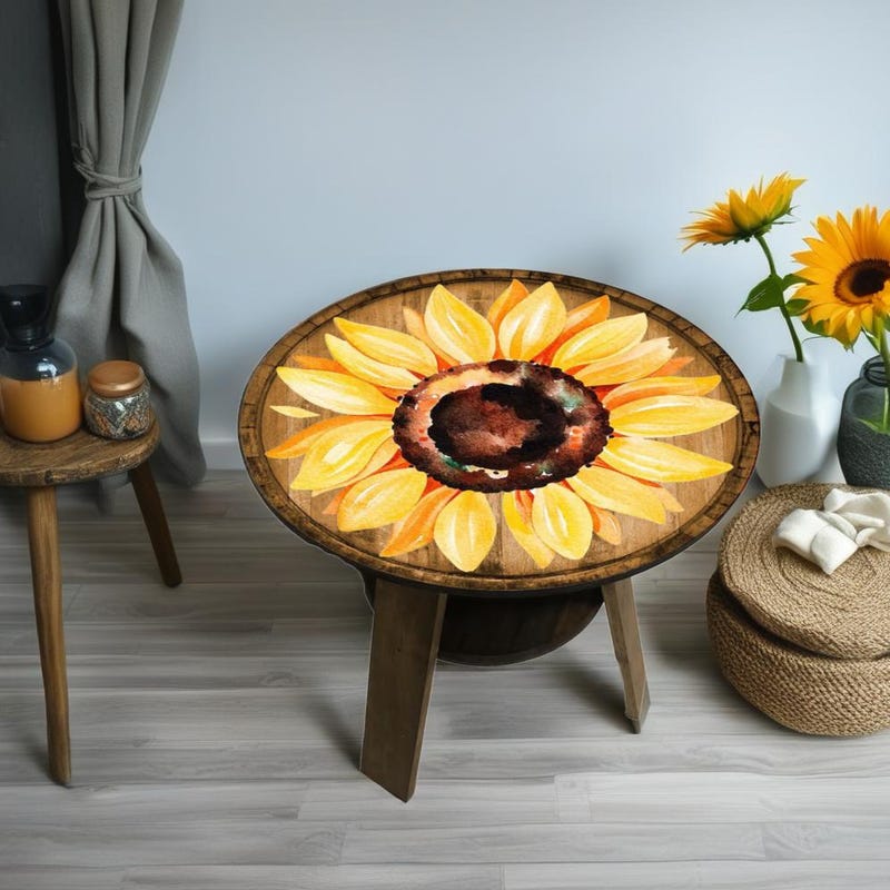 Sunflower End Table - Etsy