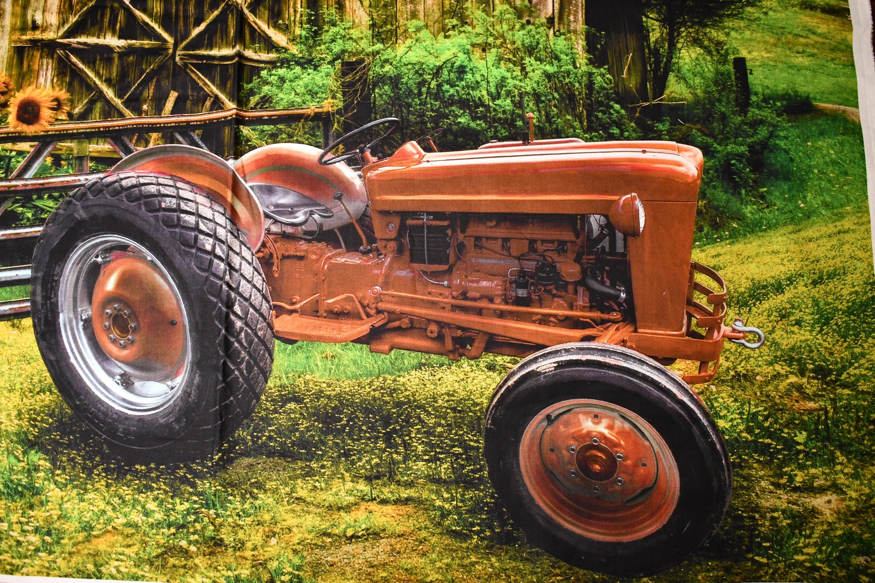 Red Tractor Farm Panel: David Textiles Cotton Fabric 35 Inches X44 ...