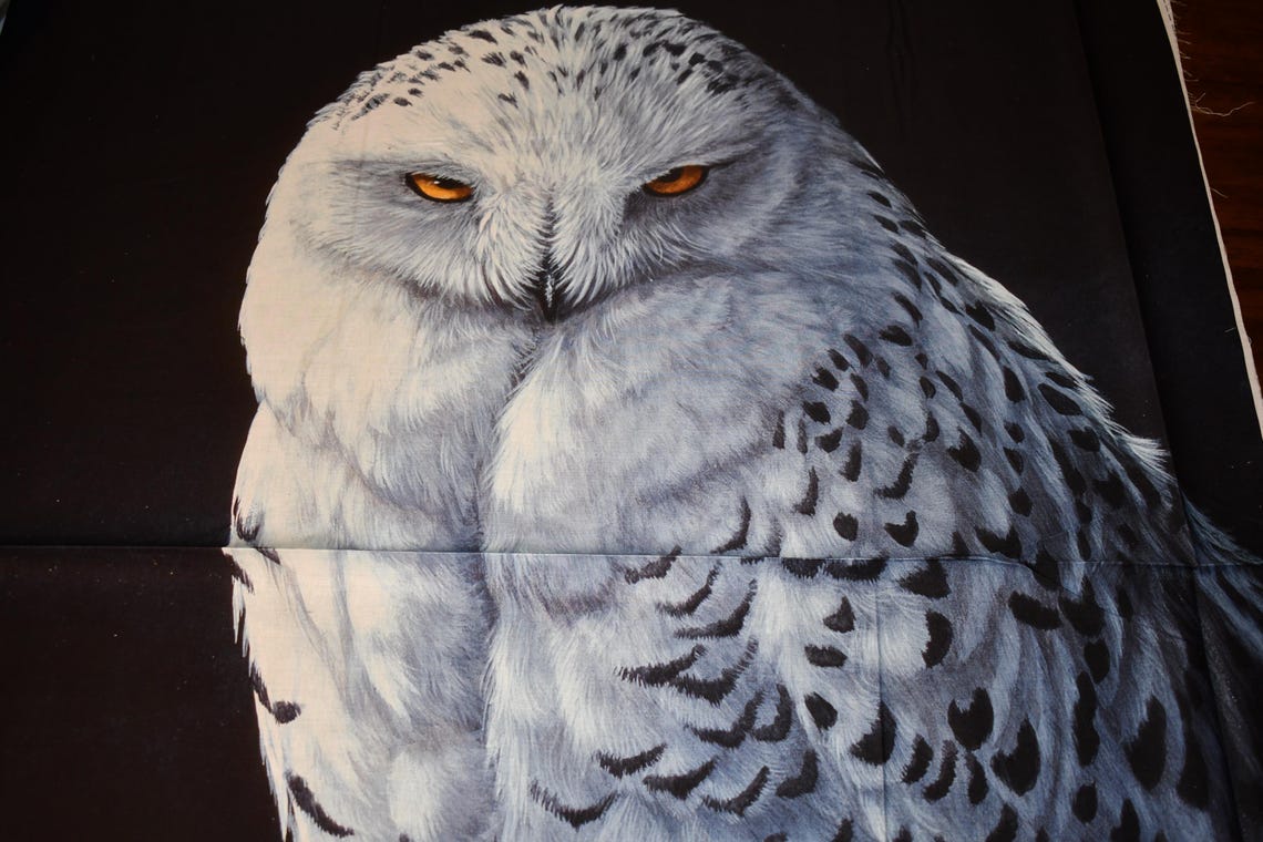 David Textiles Snowy Owl Panel 36x45 - Etsy