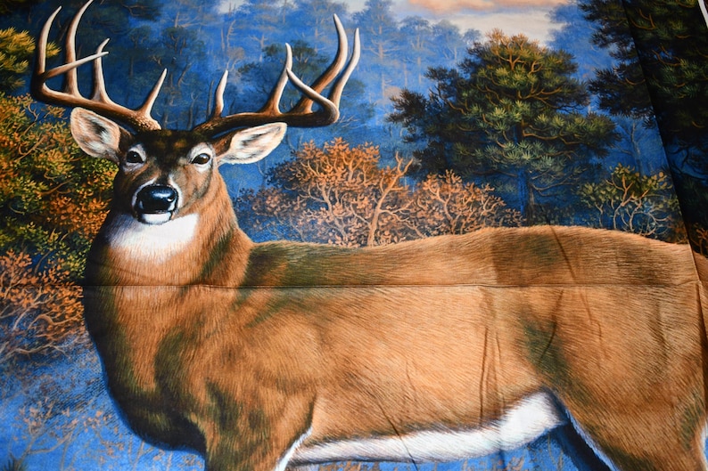 Buck in Morning Light Panel Cotton 35 Inches X45 Inches Wide - Etsy