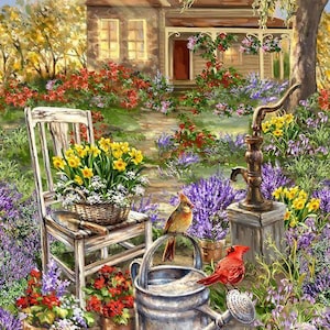 Vintage Cottage Garden Panel Cotton 24 Inches X 45 Inches Wide - Etsy