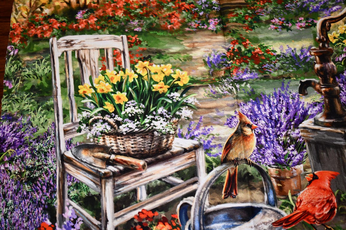 Vintage Cottage Garden Panel Cotton 24 Inches X 45 Inches Wide - Etsy