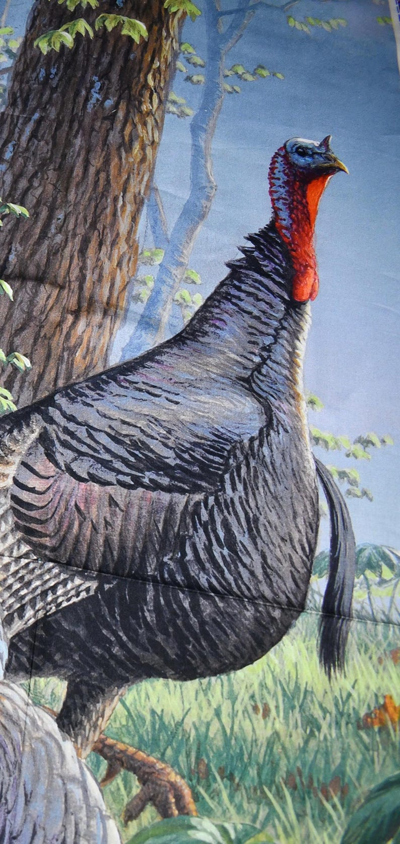 Wild Turkey Panel Cotton 36 Inches X 45 Inches W - Etsy