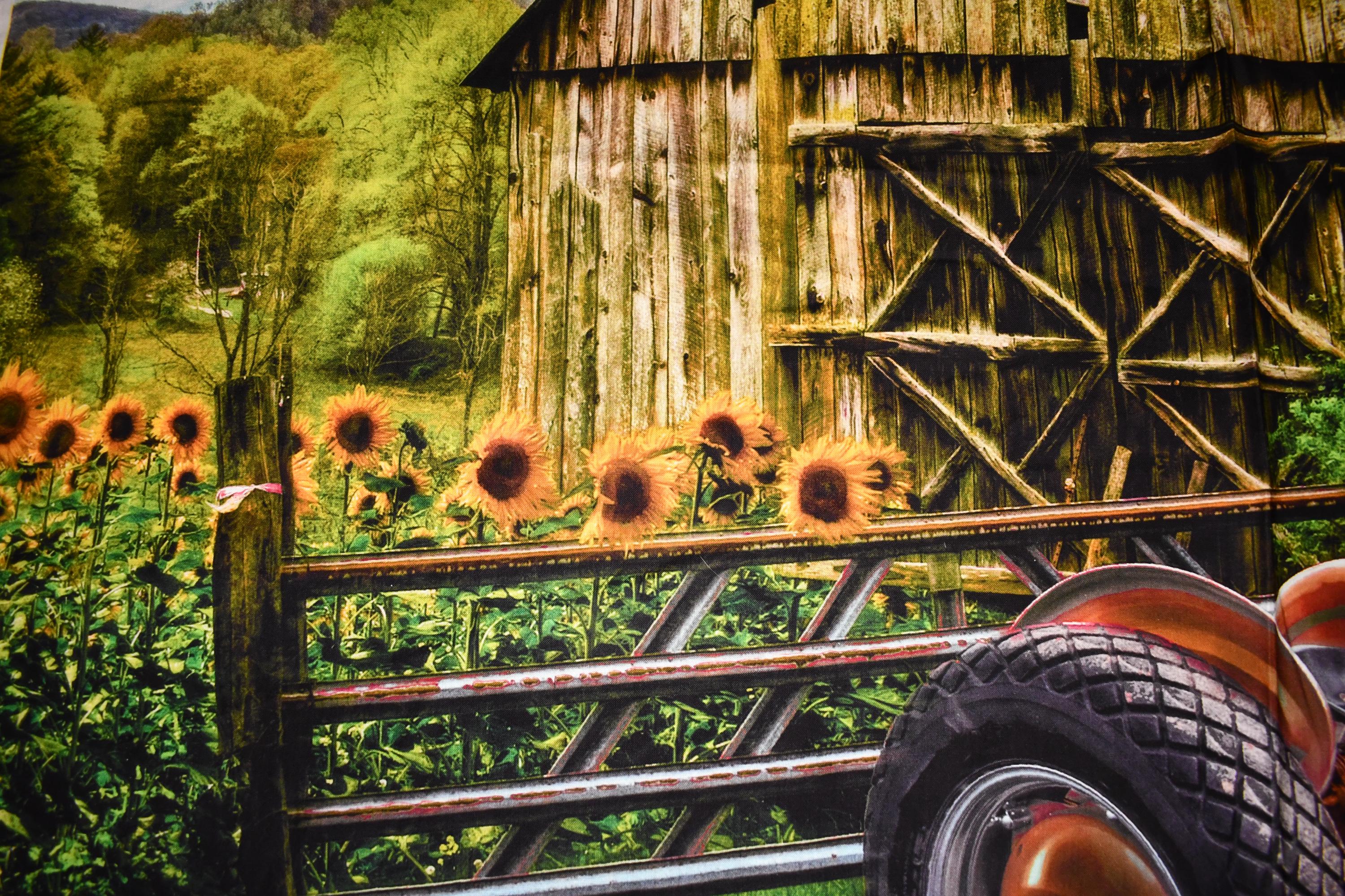 Red Tractor Farm Panel: David Textiles Cotton Fabric 35 Inches X44 ...