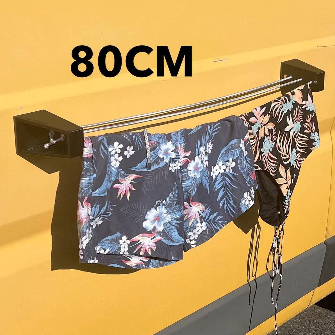 Ultra-compact 80cm Magnetic Clothesline for Van / Campervan / Car - 2 ...