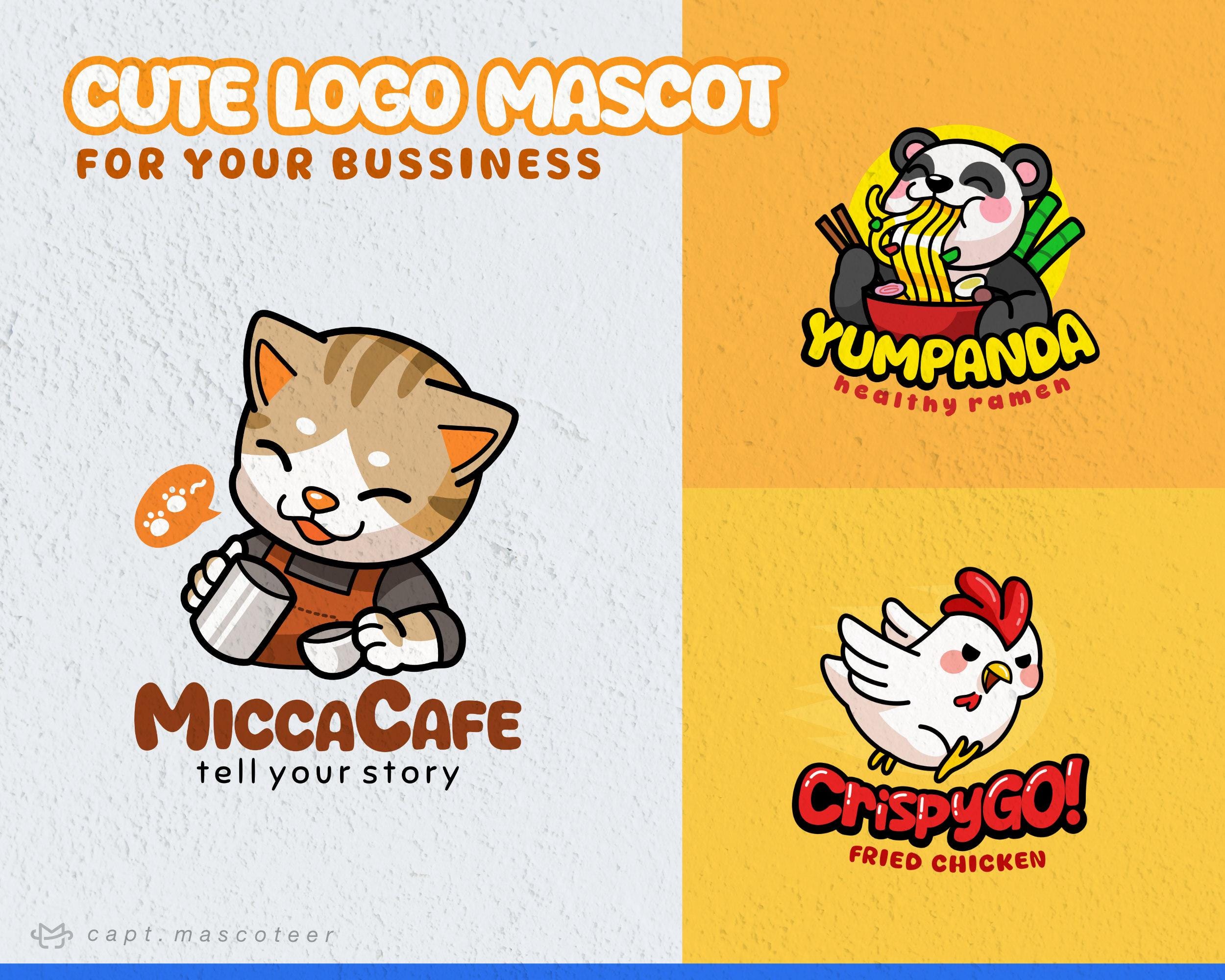Custom Cute Mascot Logo Design, Custom Character Branding for Small ...