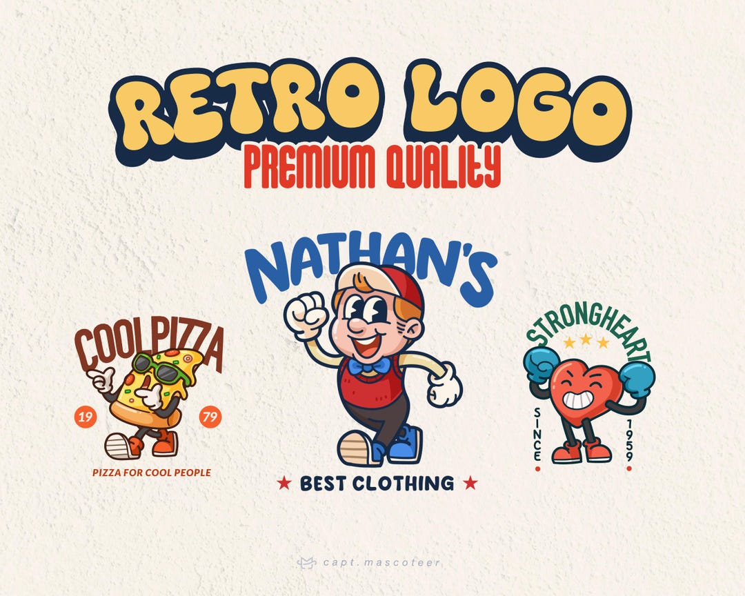 Custom Retro Cartoon Mascot Logo Design - Etsy