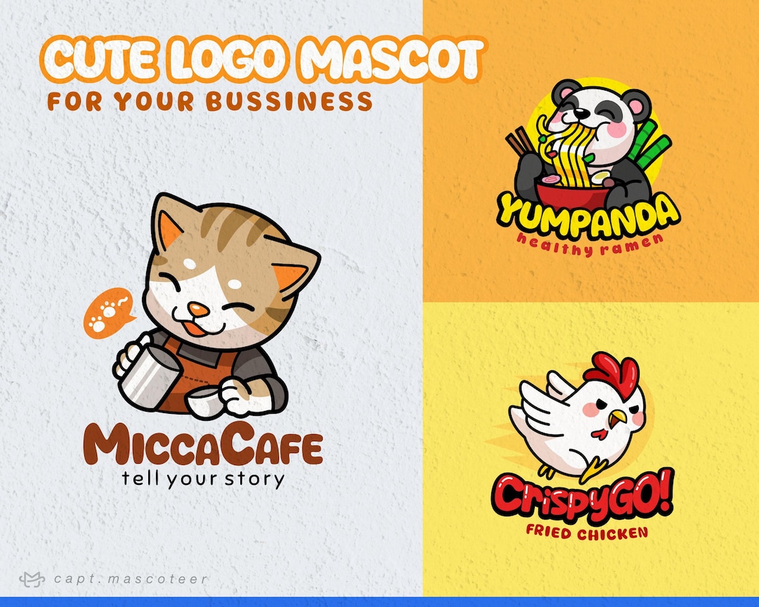 Custom Cute Mascot Logo Design, Custom Character Branding for Small ...
