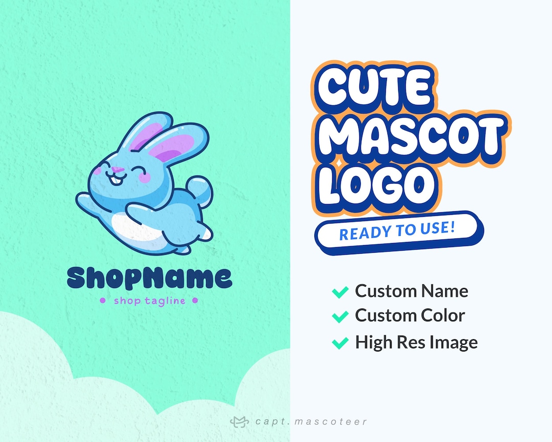 Cute Rabbit Mascot Logo, Mascot Logo for Branding, Adorable Bunny ...
