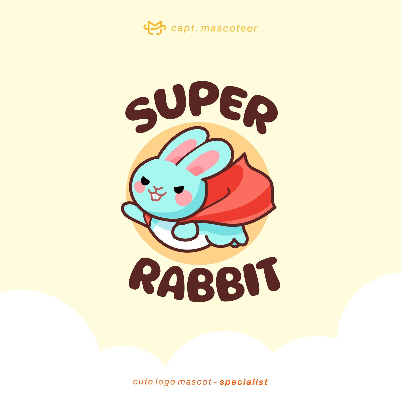 Cute Superhero Bunny Logo | Instant Download | Ready-to-use Character ...