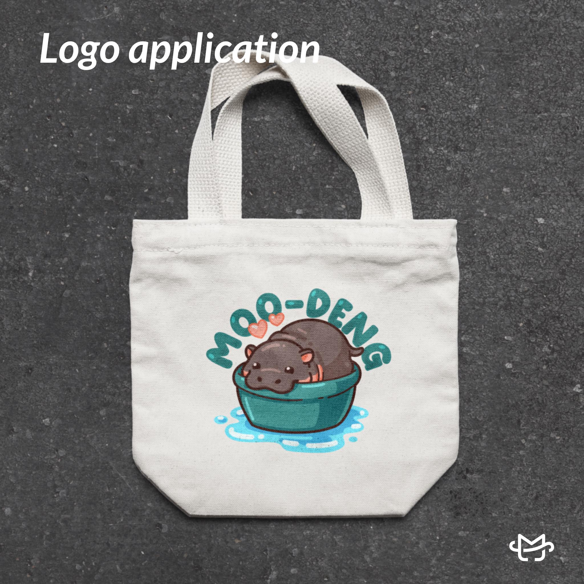Kawaii Chibi Hippo Mascot Logo: Ready-to-use Moodeng Design - Etsy