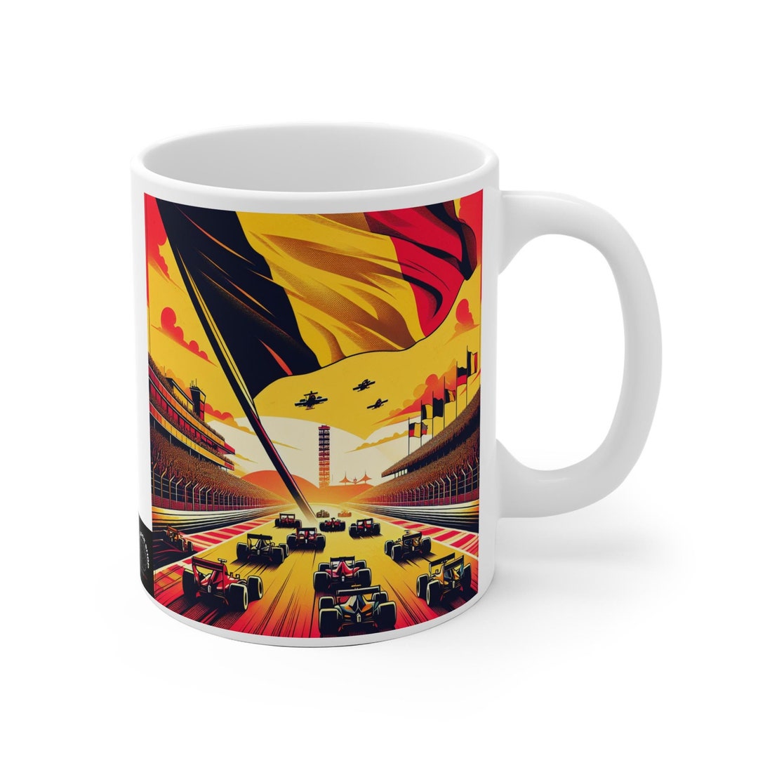 Belgian Grand Prix Ceramic Mug, Racing Fan Gift, Formula 1 Coffee Cup ...