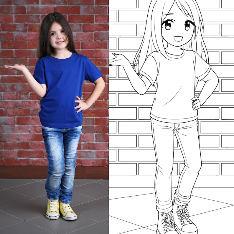 Anime Coloring Book From Photo | Personalized Anime Coloring Pages ...