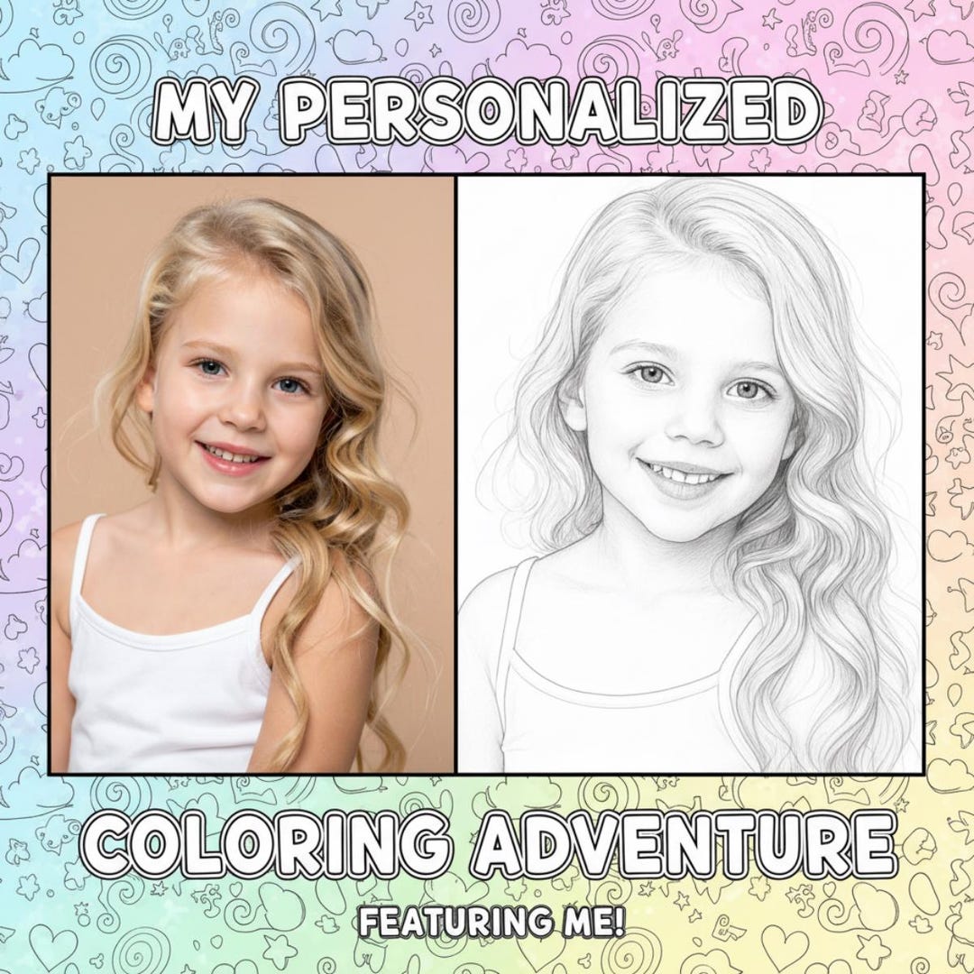 Custom Coloring Book From Photo | Personalized Coloring Pages | Family ...