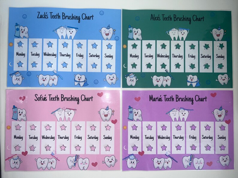 Kids Teeth Brushing Chart Printable - Morning & Night Routine Tracker ...