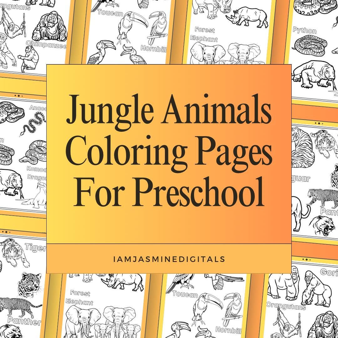 Jungle Animals Coloring Pages, Preschool Coloring Pages, Preschool ...