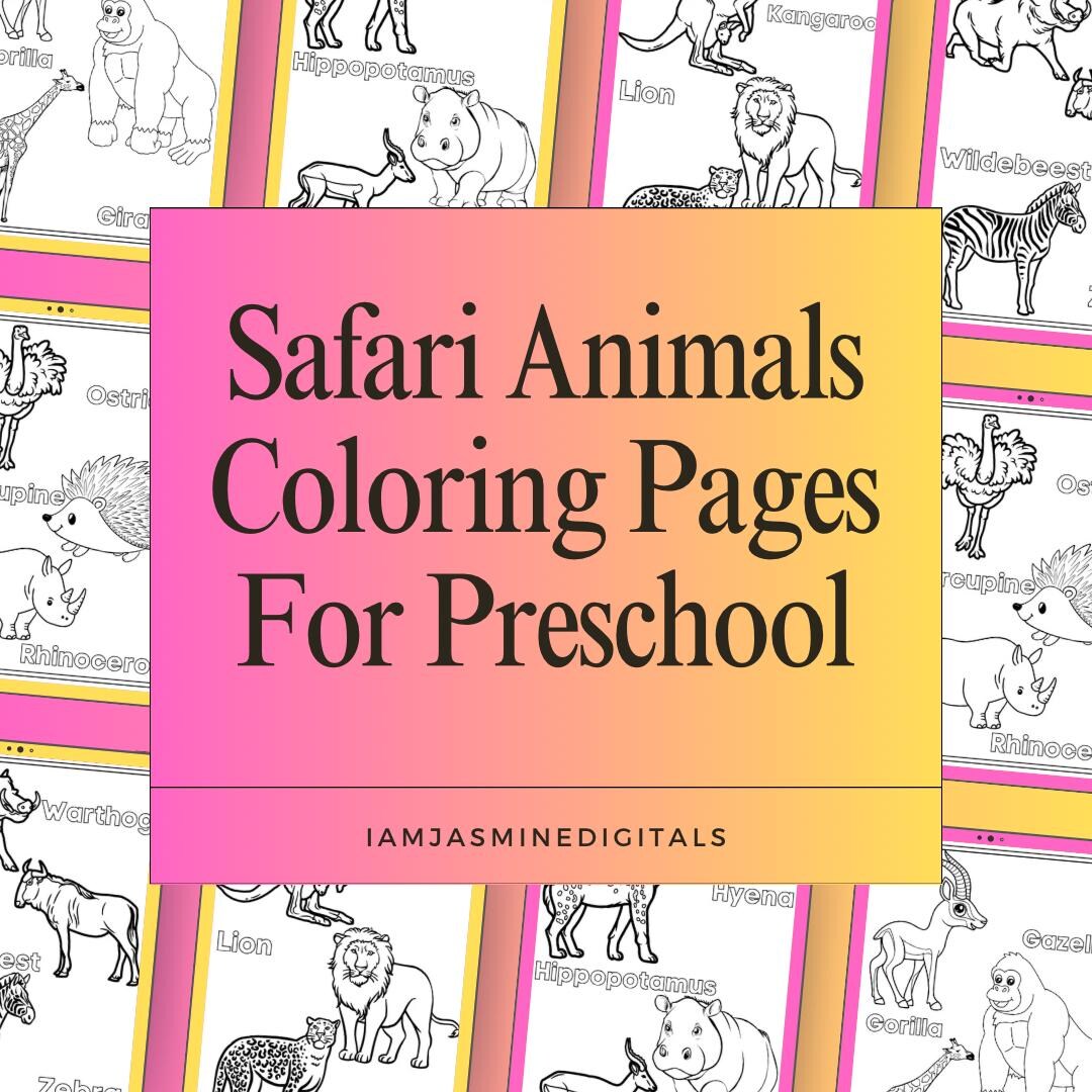Safari Animals Coloring Pages, Preschool Coloring Pages, Preschool ...