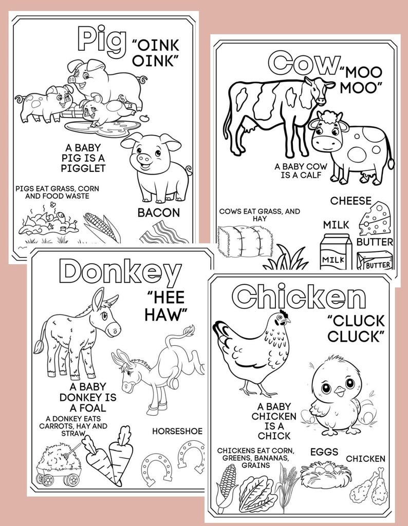 Farm Animals Coloring Pages, Preschool Coloring Pages, Preschool ...