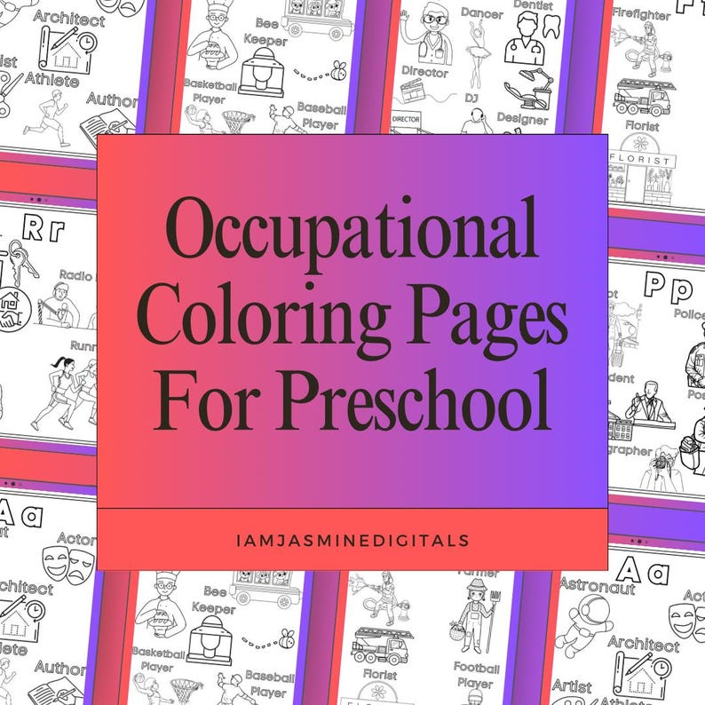 Alphabet Occupations Coloring Pages, Preschool Coloring Pages ...