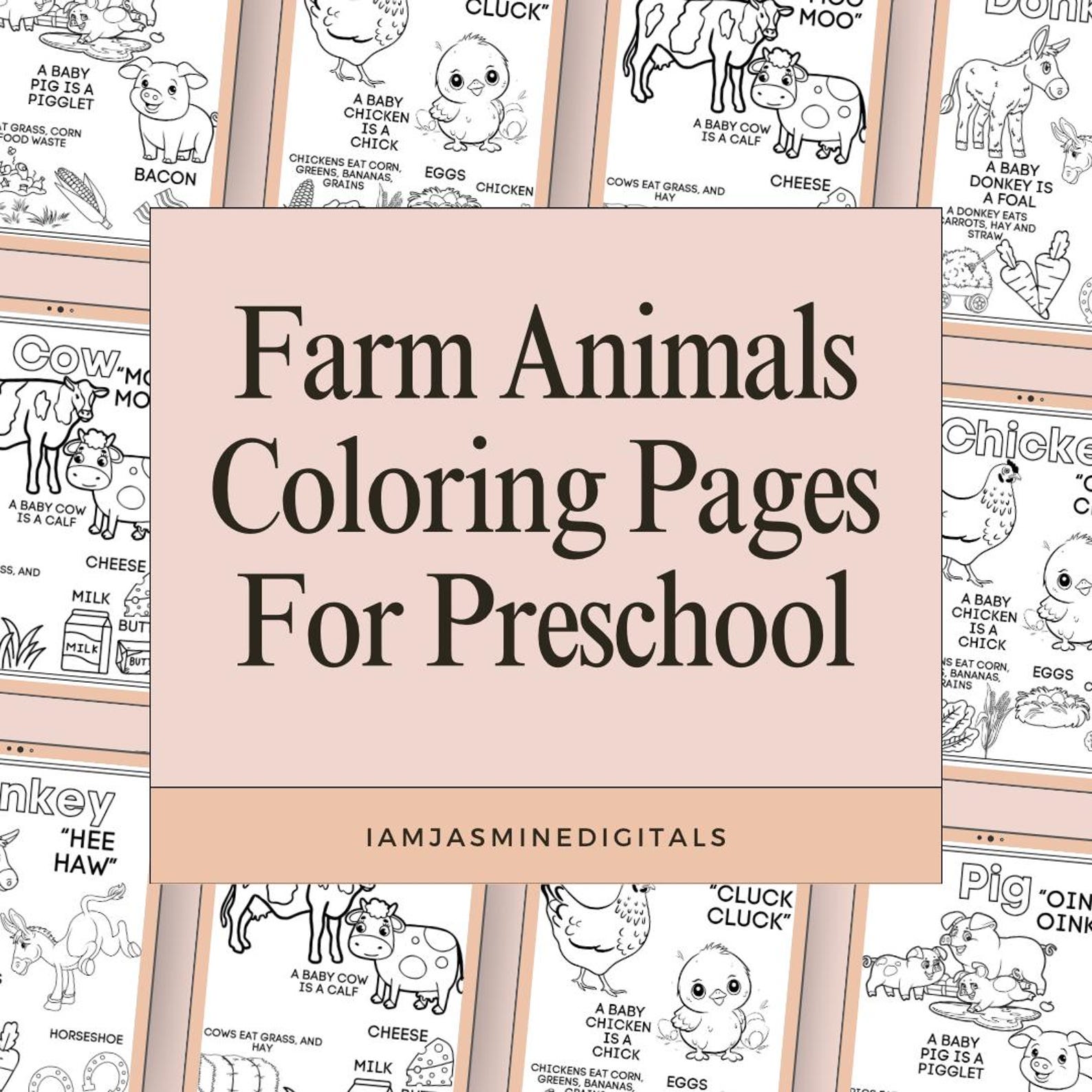 Farm Animals Coloring Pages, Preschool Coloring Pages, Preschool ...
