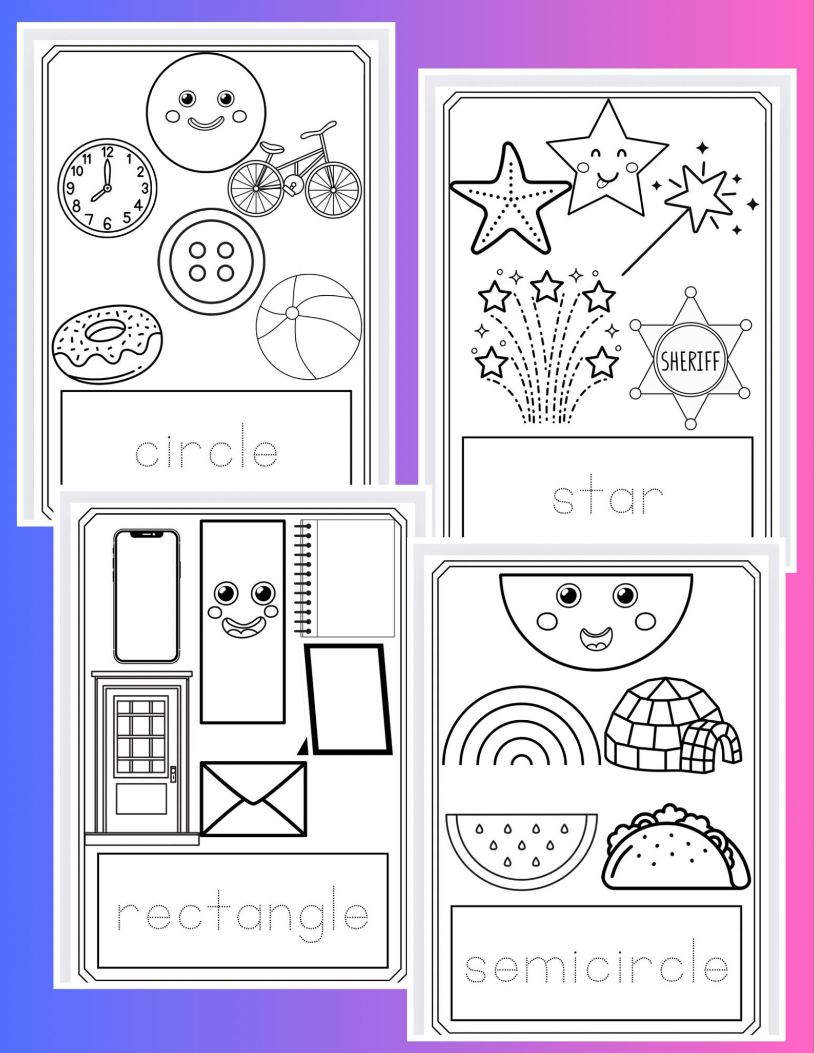 Basic Shapes Coloring Pages, Preschool Coloring Pages, Preschool ...