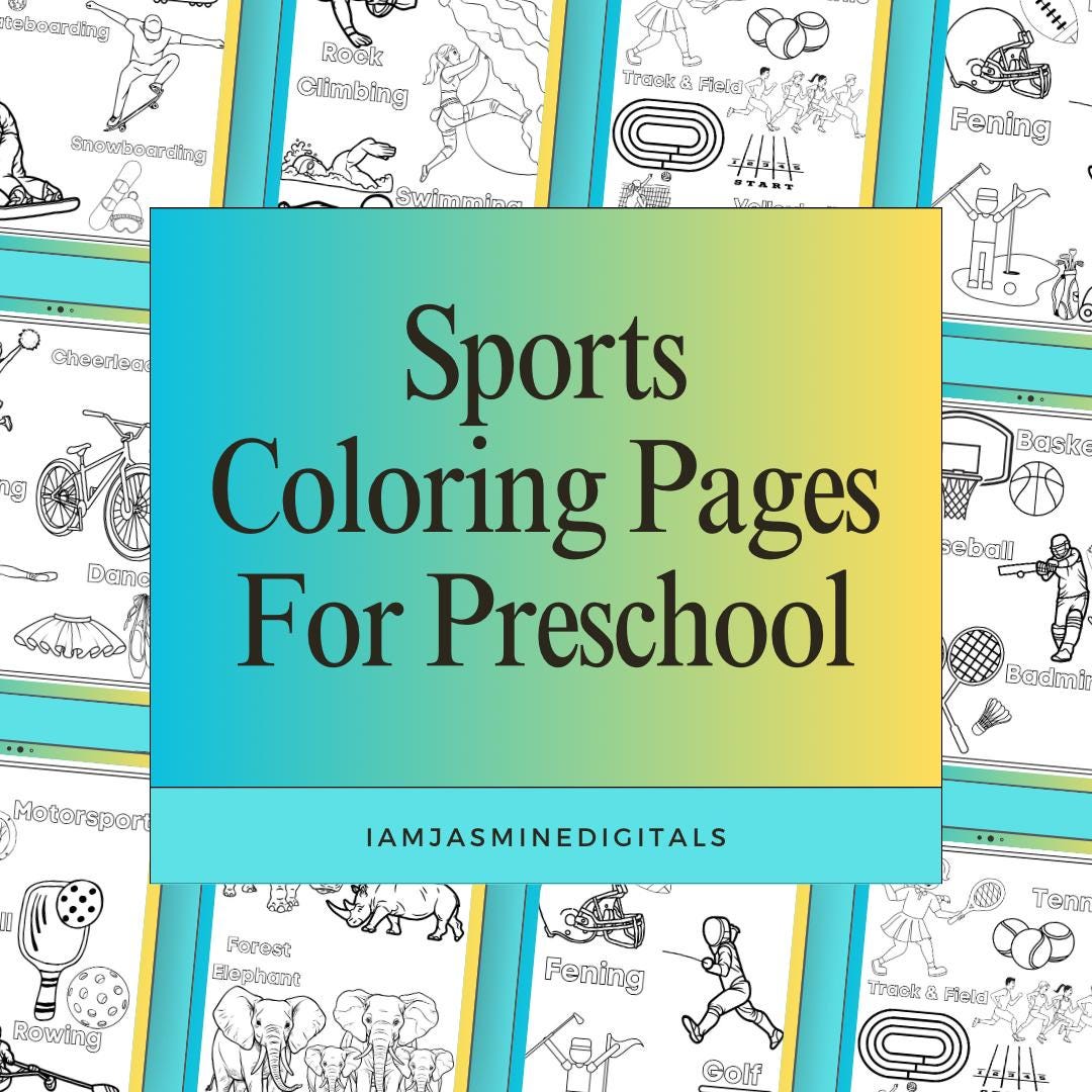Sports Coloring Pages, Preschool Coloring Pages, Preschool Activity ...