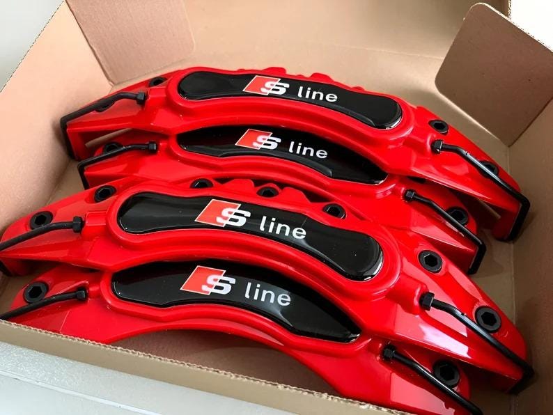 4PC Brake Caliper Covers Audi S-line Red / Audi Accessories / Car ...