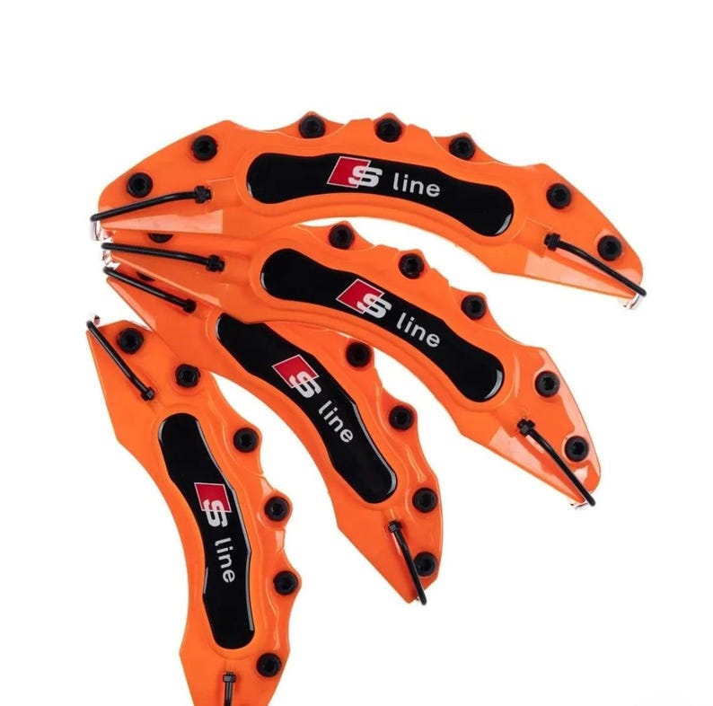 4PC Brake Caliper Covers Audi S-line Orange / Audi Accessories / Car ...