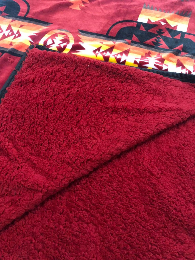Native American Design Blanket With Sherpa - Etsy