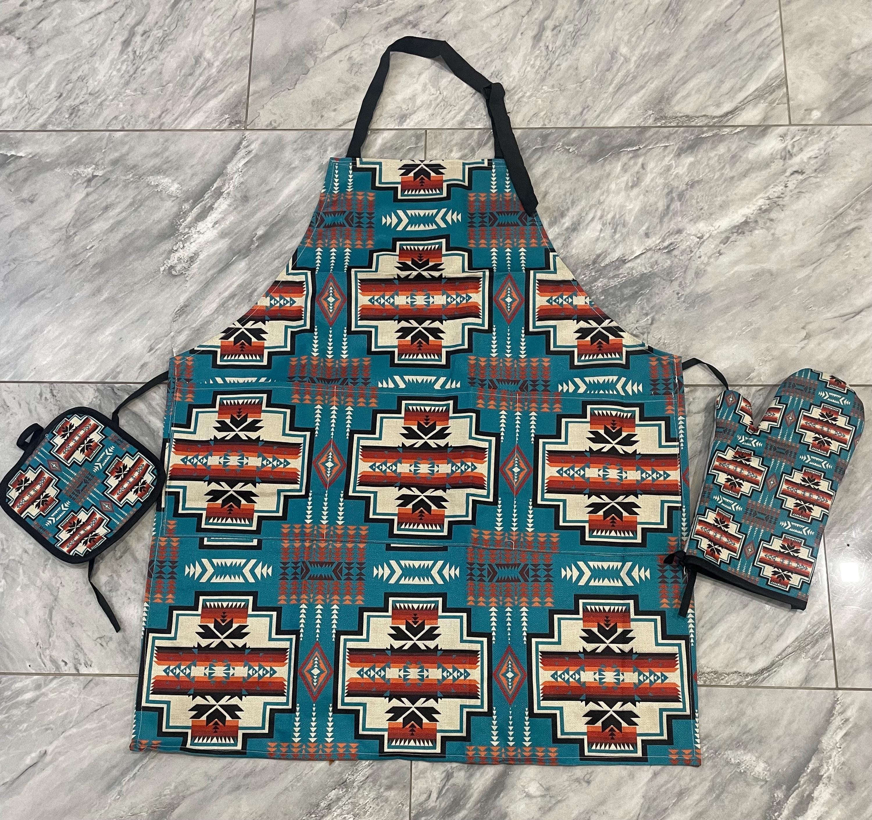 Native Americans Geostorm Design Apron Set W/ Oven Mitten&pot Holder - Etsy