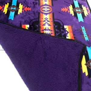 Native American Design Blanket With Sherpa - Etsy