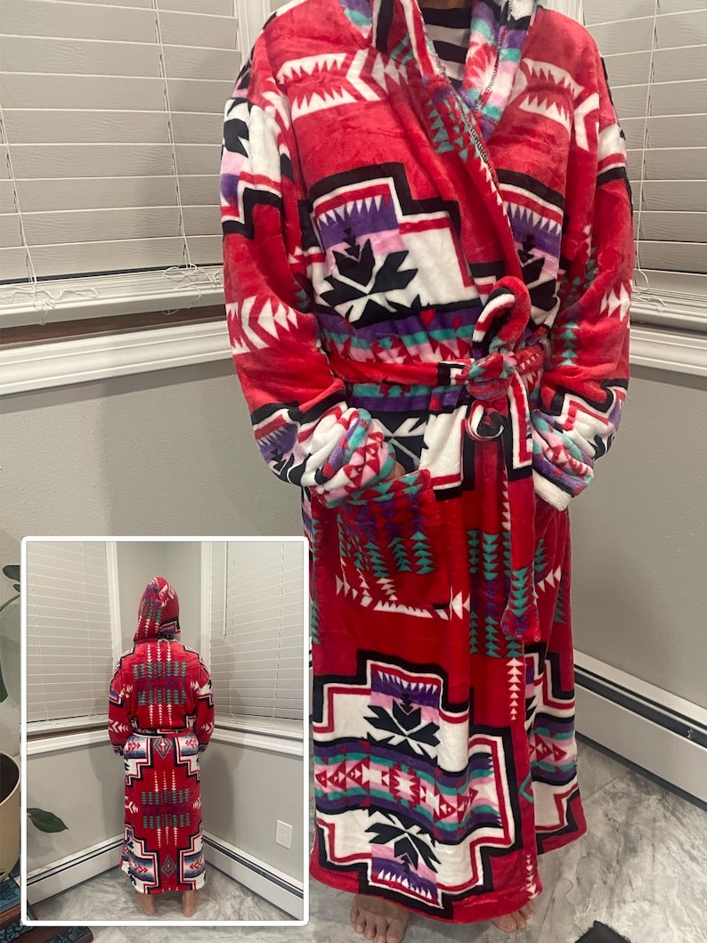 Southwestern Geo Design Adult Hooded Robe - Etsy