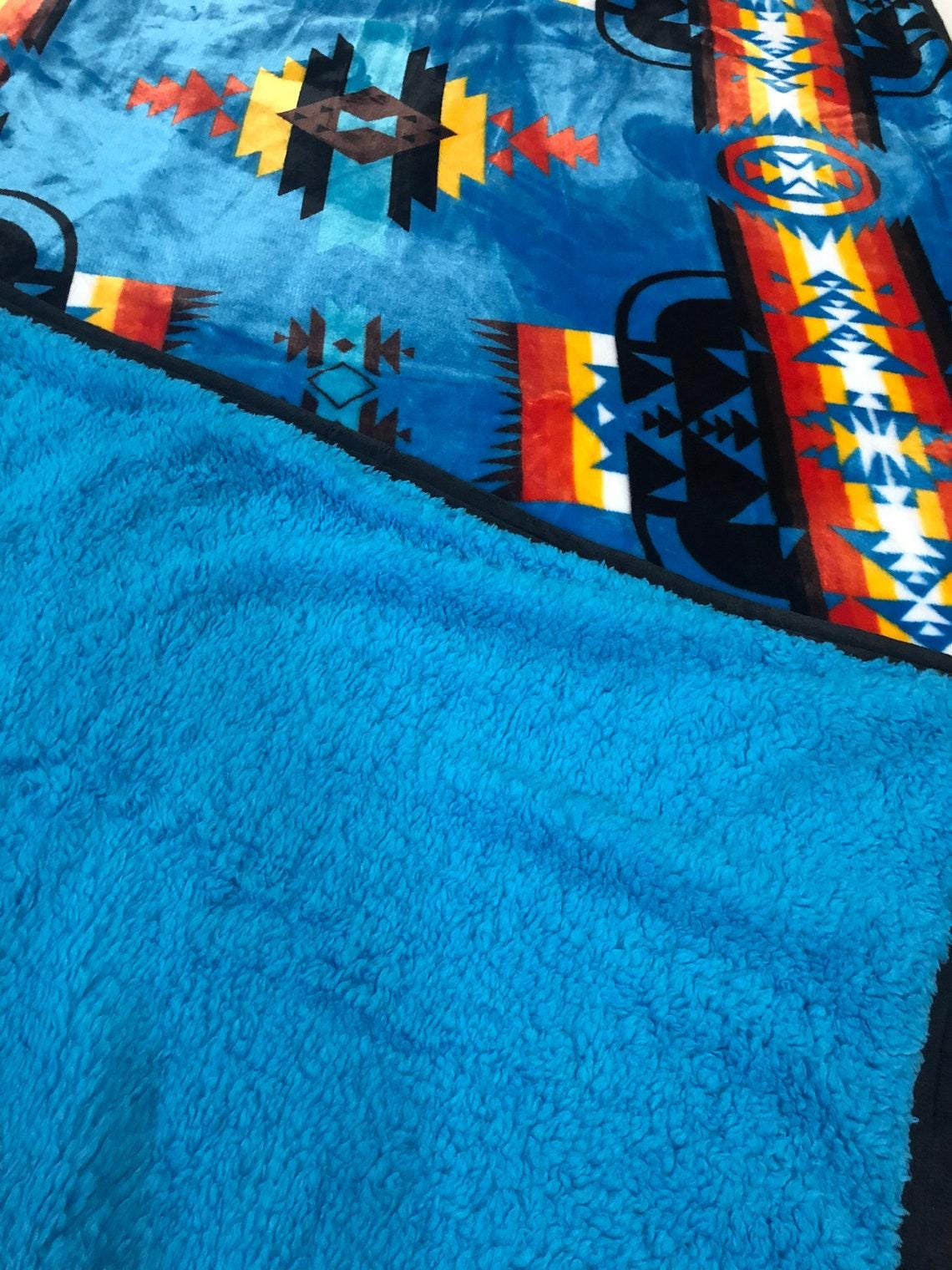 Native American Design Blanket With Sherpa - Etsy