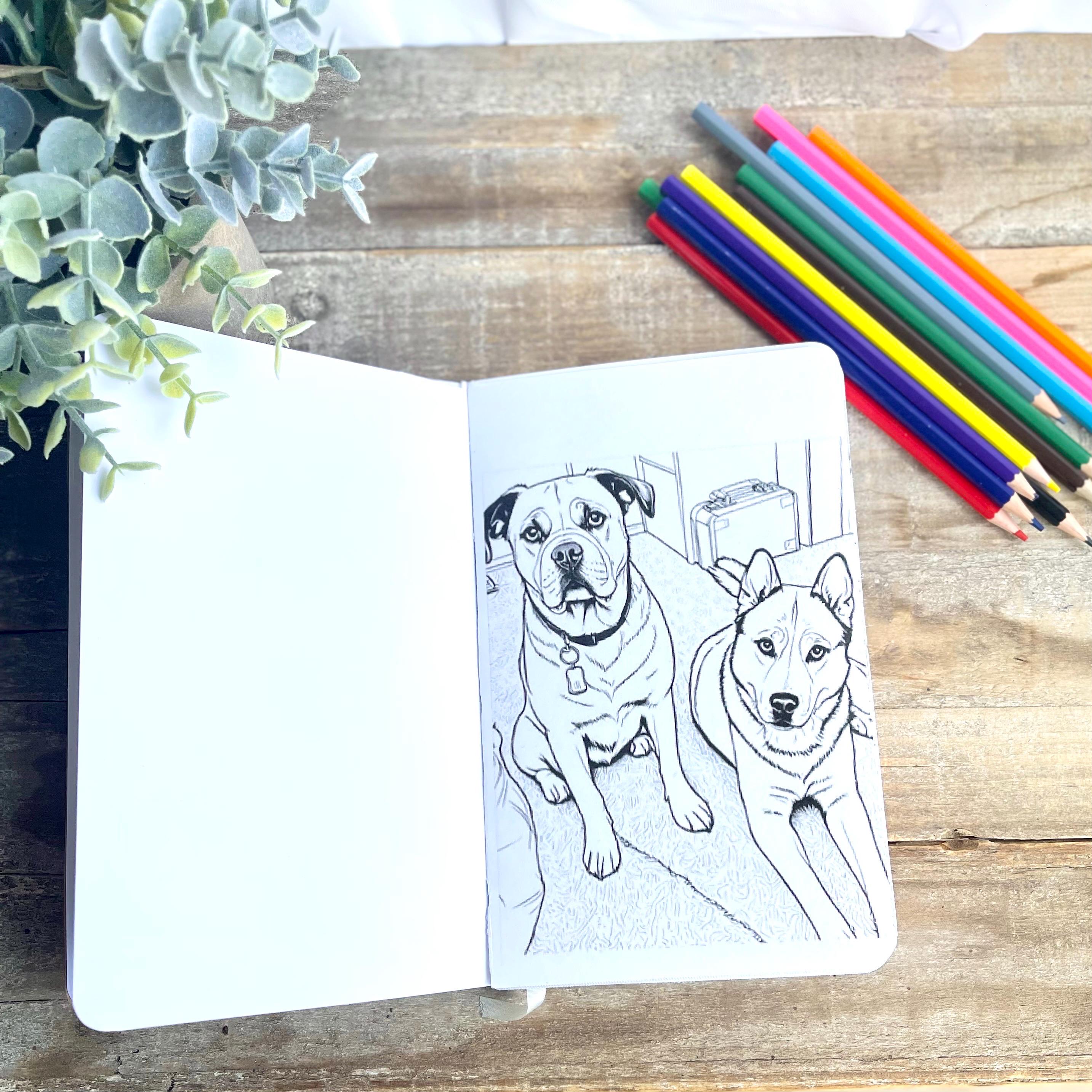 Custom Coloring Book Personalized Sketchbook Journal Photo to Coloring ...