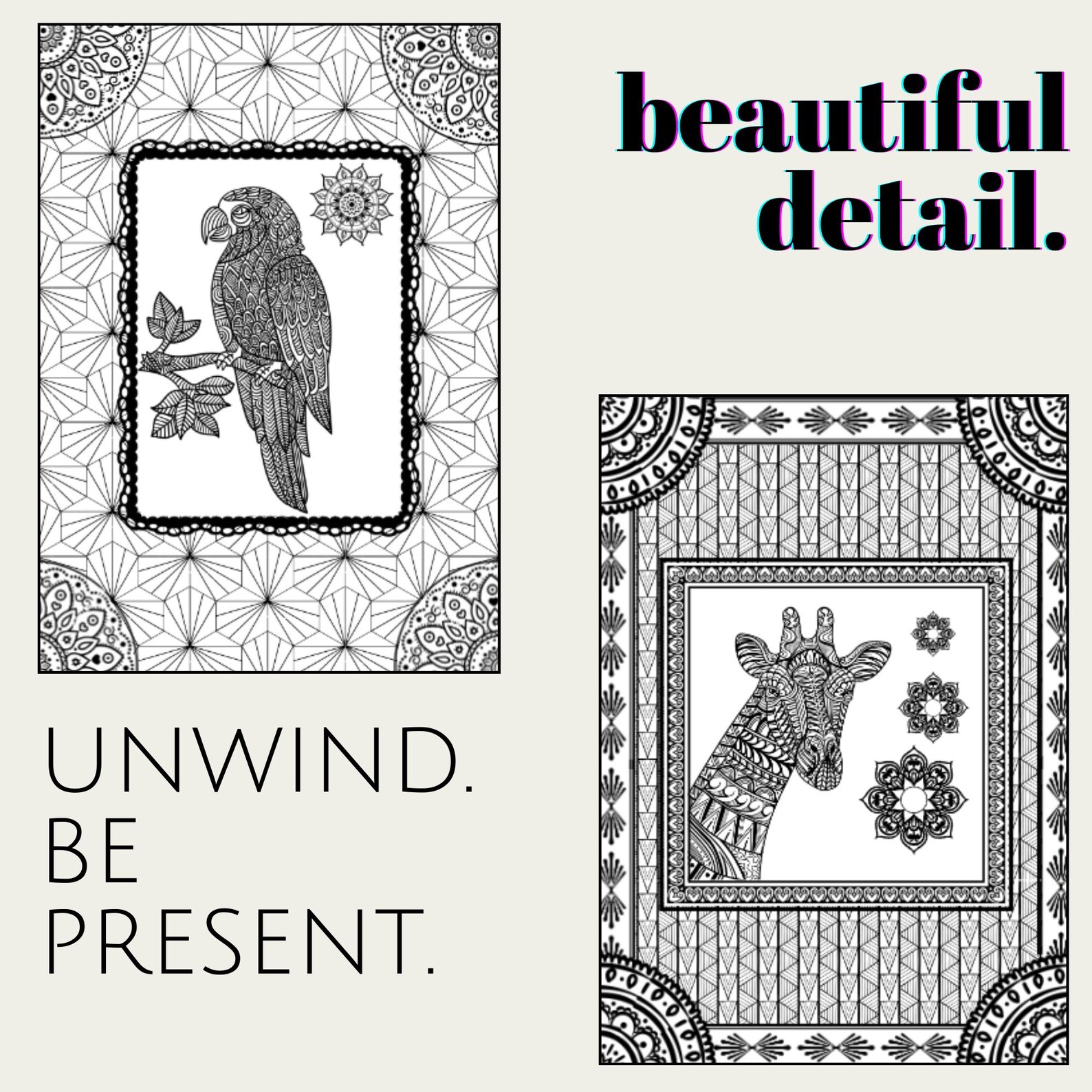 Relaxing, Adult Colouring Pages. Unique, Detailed & Printable! Designed ...