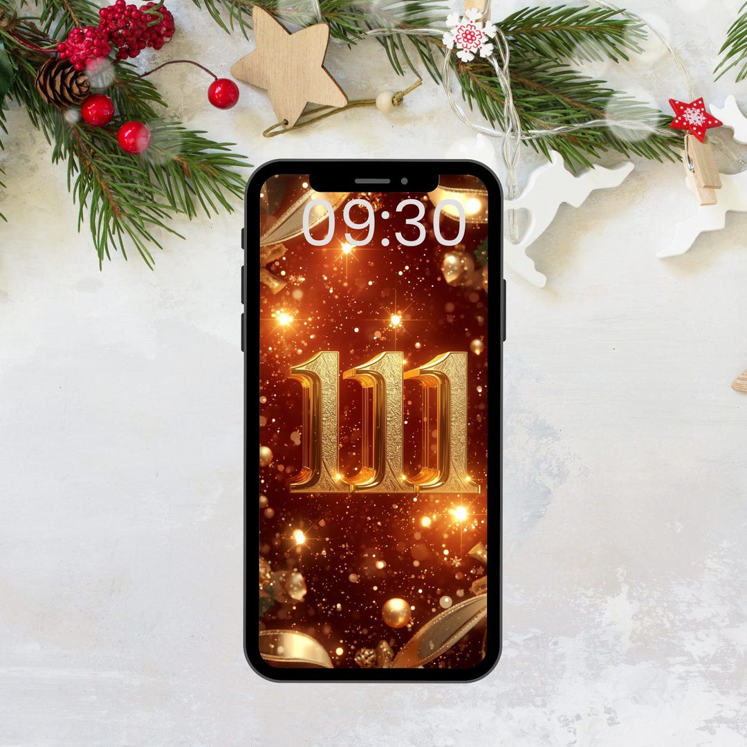 Luxury 4K Angel Number 111 Wallpaper Set – Elegant Holiday Phone ...