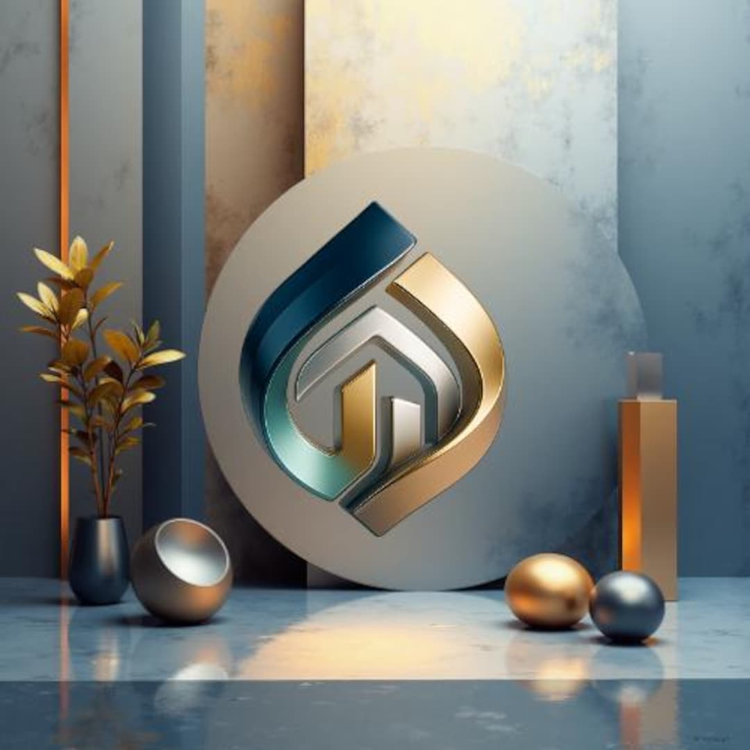 3D Cinematic Logo Design | Gold & Blue Modern Emblem | Full Rights ...