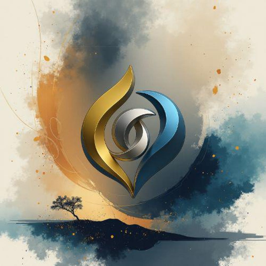 3D Flame Swirl Logo: Gold, Silver, & Blue Business Icon - Etsy