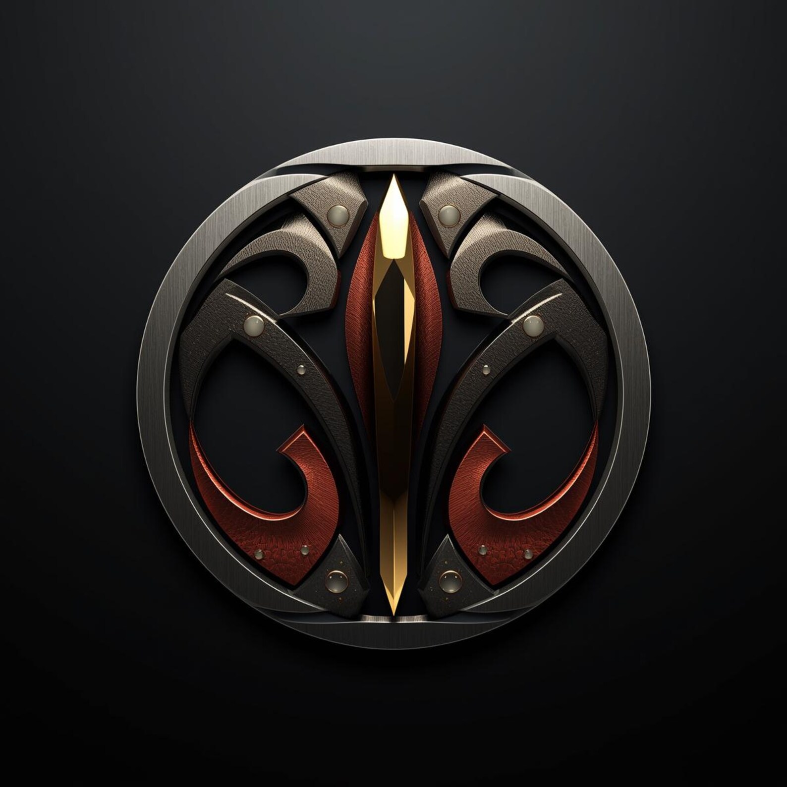 Exclusive 3D Crest Logo, Black, Gold, Crimson Emblem - Etsy