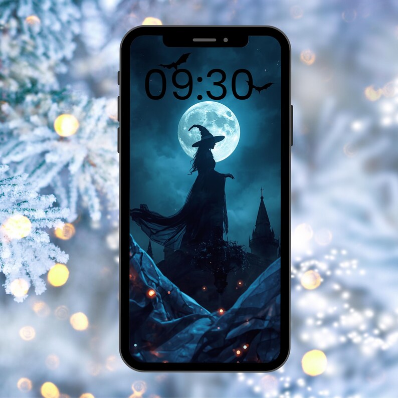 Gothic Witch Phone Wallpaper 4K: Castle Moonlight Backgrounds (set of 8 ...