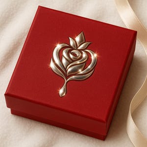 3D Stellar Rose Logo Design: Silver & Copper Jewelry Brand Emblem ...