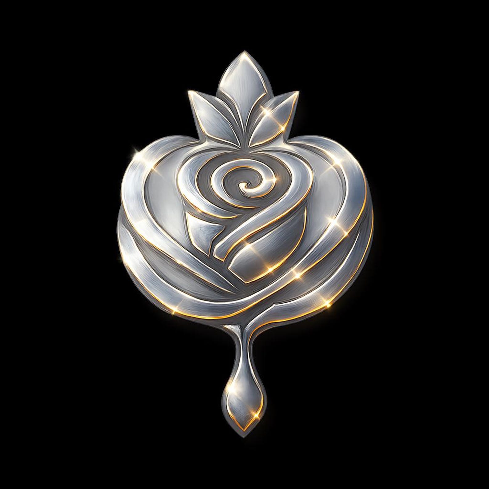 3D Stellar Rose Logo Design: Silver & Copper Jewelry Brand Emblem ...
