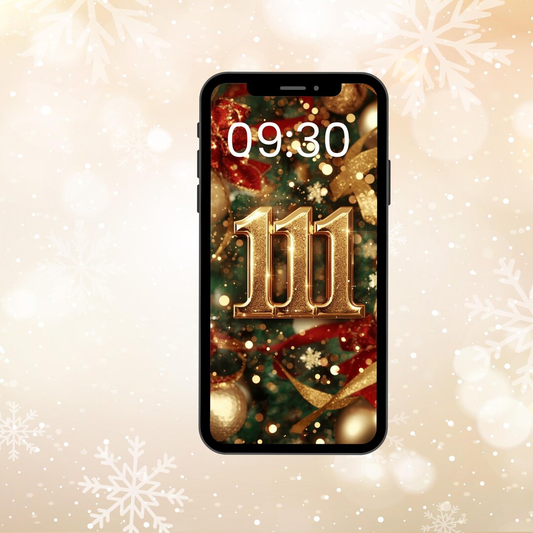 Gold 111 Zahl Weihnachten Wallpaper - 4K Sperrbildschirm (Digitaler ...