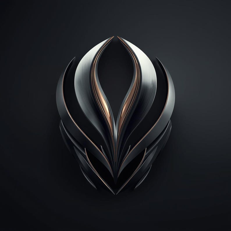 Elite 3D Titanium-gold Crest Logo — Futuristic Luxury Emblem ...