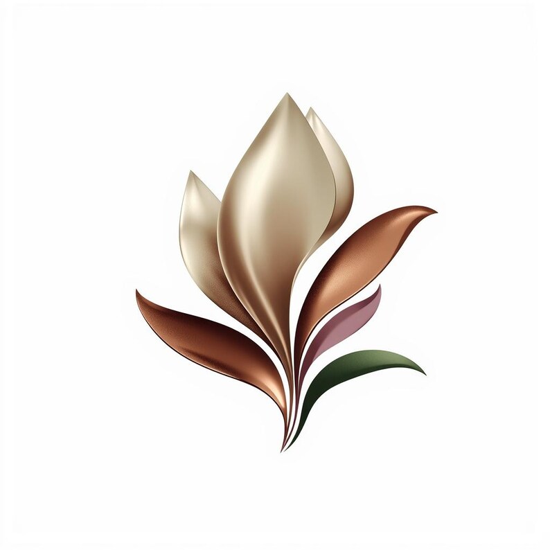 Luxury Metallic Floral Logo – Bloom Emblem, Exclusive Branding - Etsy