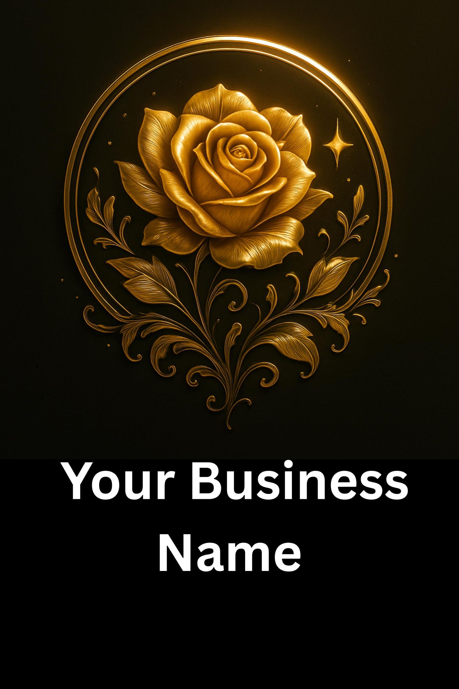 Exclusive Golden Rose Logo – a Luxury 3D Emblem Crafted in Radiant Gold ...