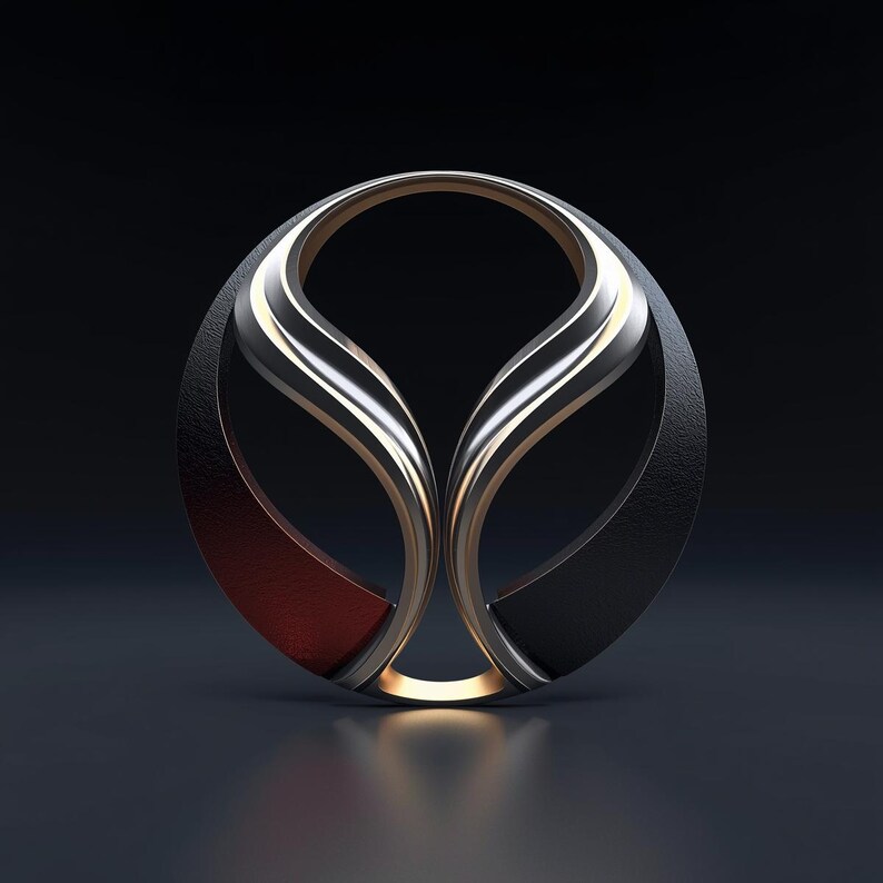 Luminous Ascend — 3D Gold Obsidian Emblem | Symbol of Vision, Power ...