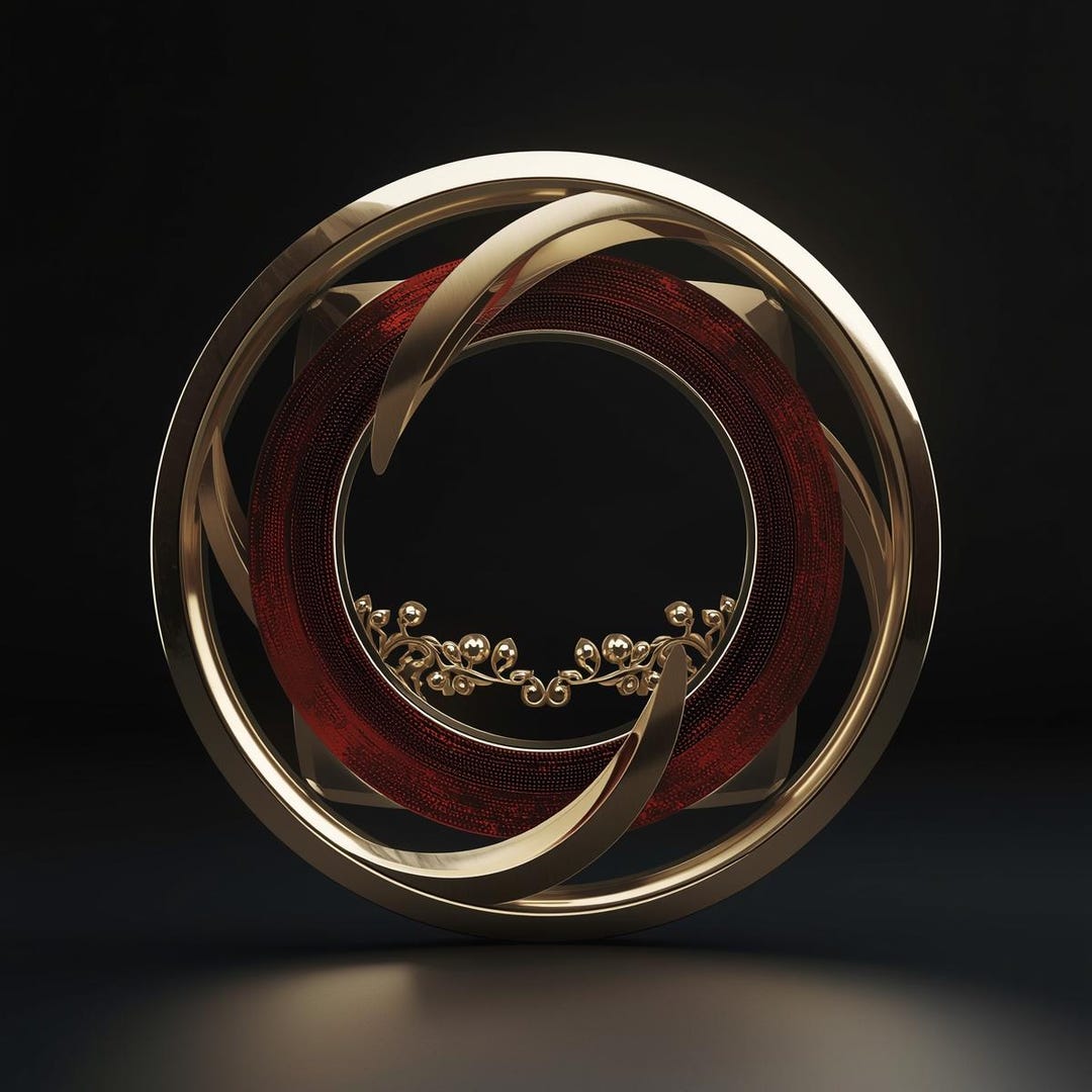 Exclusive 3D Gold & Red Royal Logo — Luxury Symbol | Elegant Modern ...